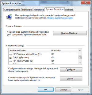 System-Properties-System-Protection-tab - CertBlaster